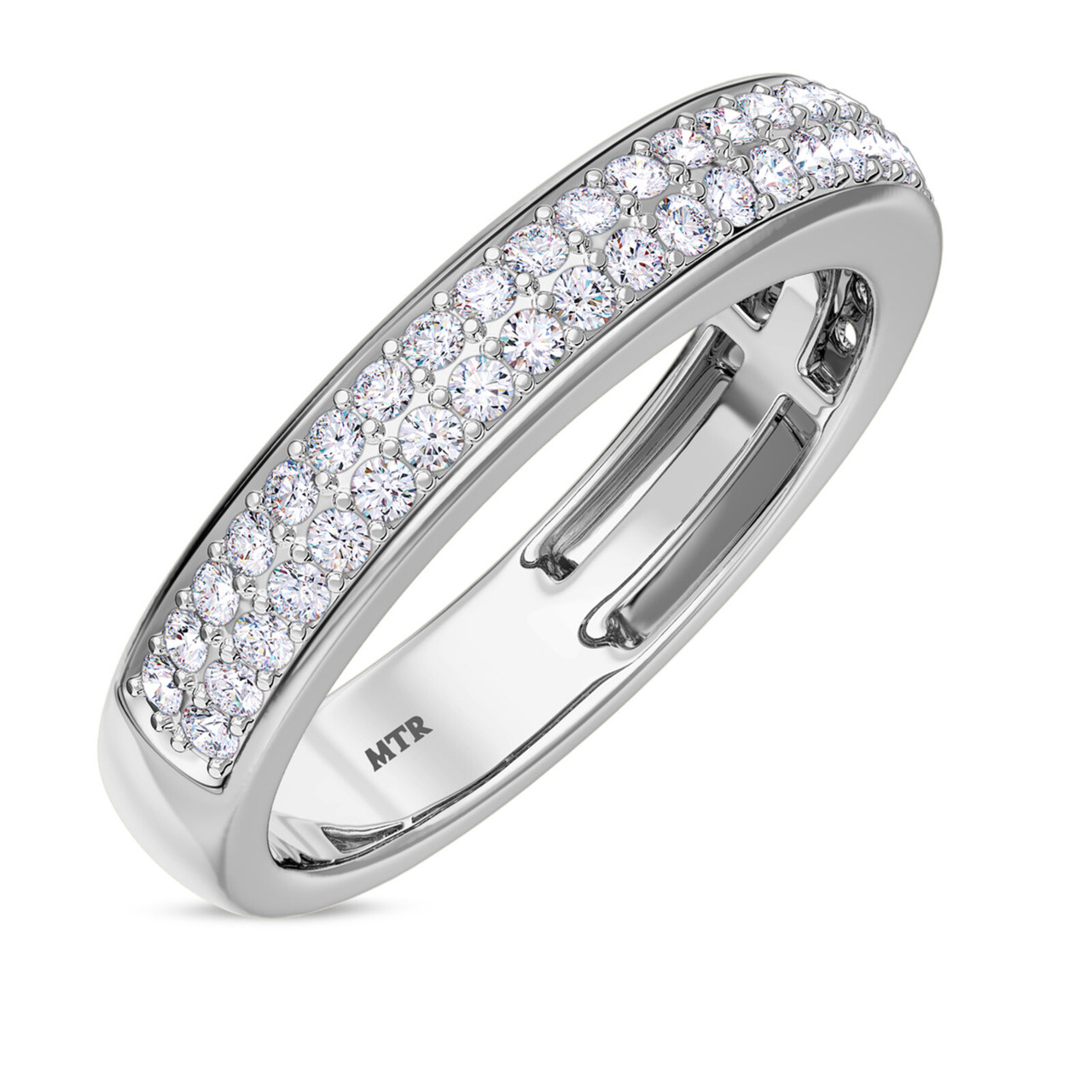 Amber 1 3 8 Ct Tw Same Sex Mens Band Set 10k White Gold My Trio Rings