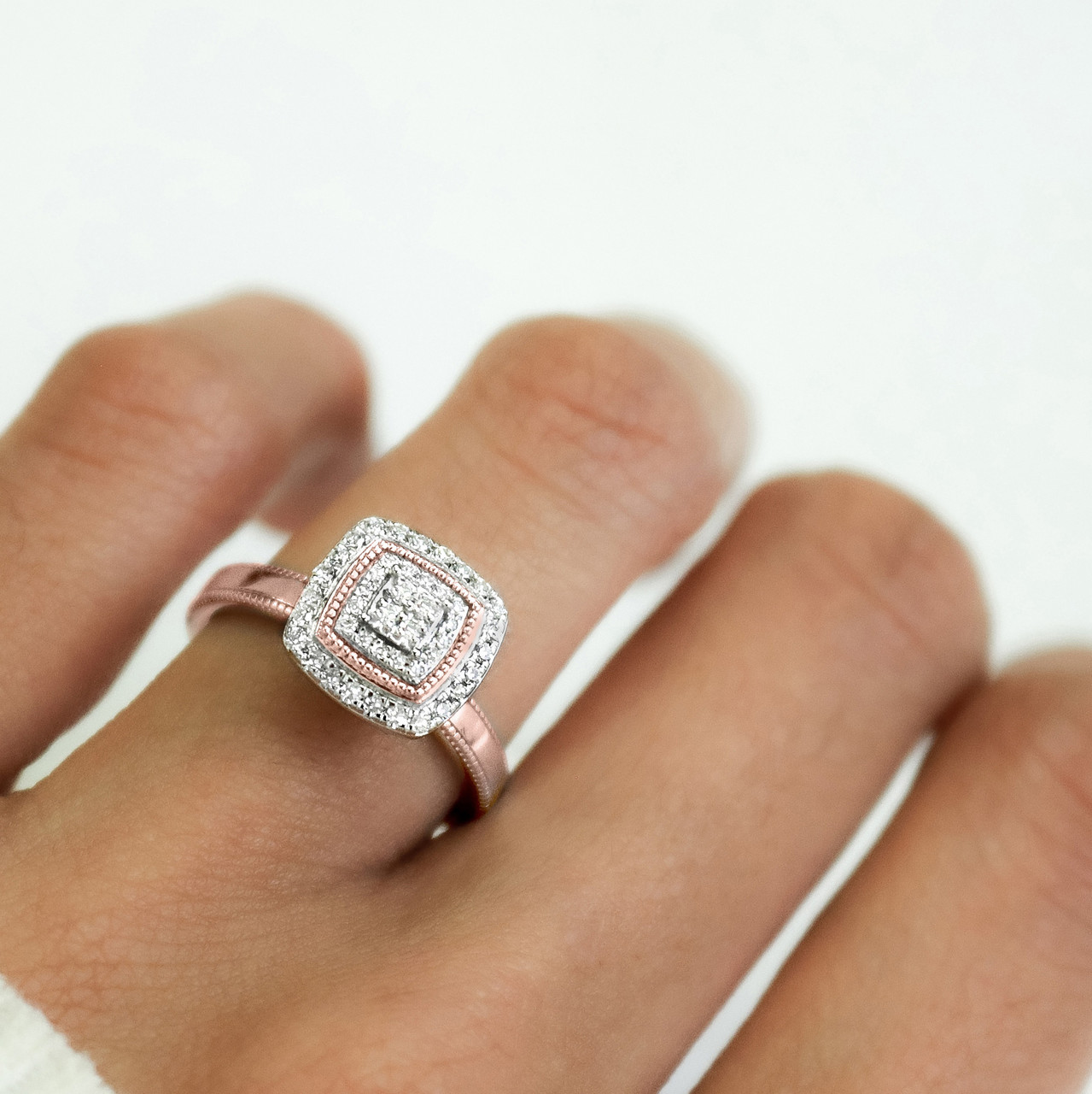 diamond cushion cluster ring