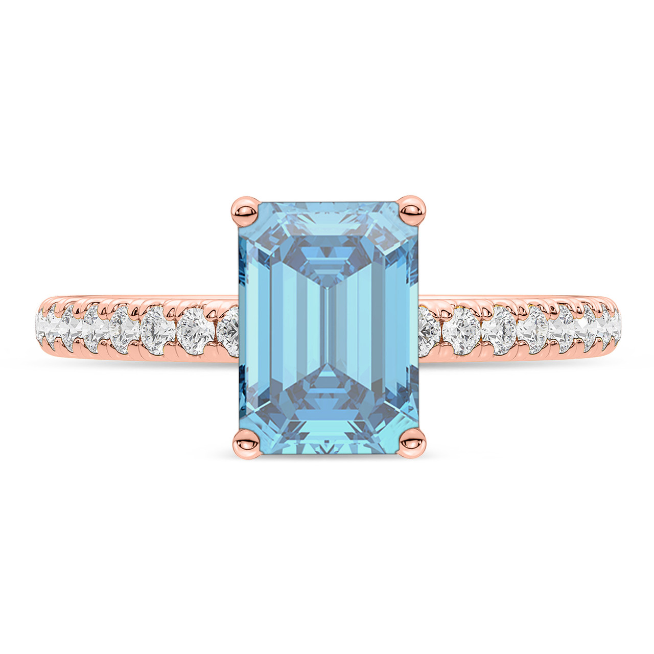 Zaila 4 1/2 ct tw. Lab Grown Emerald Solitaire Blue Diamond,Diamond ...