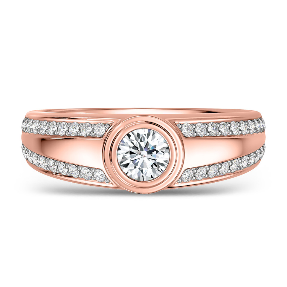 Enzo 7/8 ct tw. Lab Grown Diamonds Mens Band 10K Rose Solid Gold - My ...