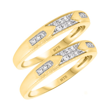 Micah 1/5 ct tw. Diamond Same Sex Ladies Band Set 14K Yellow Gold - My ...