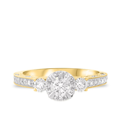 Kayla 1 ct tw. Round Solitaire Engagement Ring 14K Yellow Gold - My ...