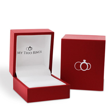 My Trio Rings Bespoke Red Leatherette Ring Box