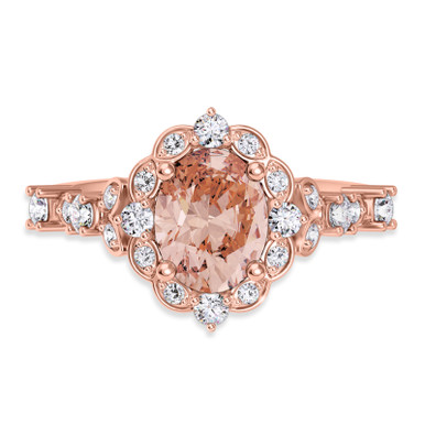 Bria 1 7/8 ct tw. Oval Morganite Engagement Ring 10K Rose Gold - My ...