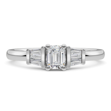 Javan 7/8 ct tw. Diamond Emerald Solitaire Engagement Ring 950 Platinum ...