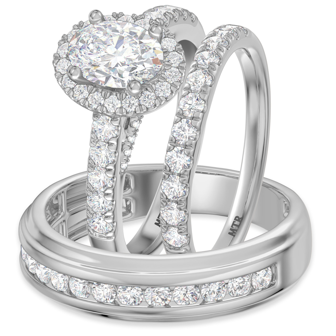 Wedding band trio sets store