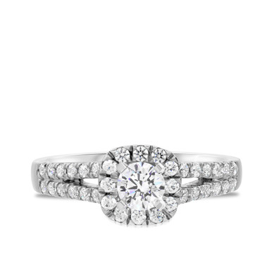 Carson 1 ct tw. Diamond Round Solitaire Engagement Ring 14K White Gold ...