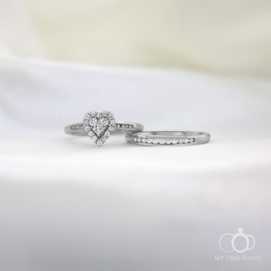 Bella 1/2 Carat T.W. Heart Cluster Bridal Set 10K Yellow Gold - My Trio ...