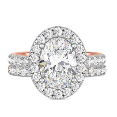 Adeola 4 1/6 ct tw. Lab Grown Diamond Oval Solitaire Bridal Set 14K ...