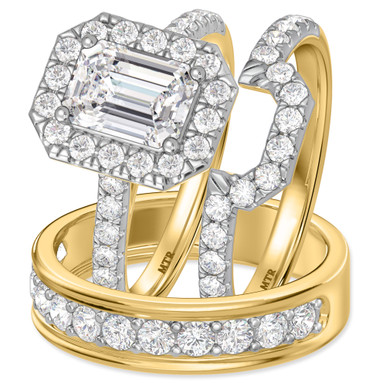 Adeola 3 7/8 ct tw. Emerald Solitaire Trio Set 14K Yellow Gold - My ...