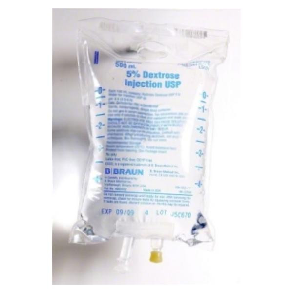 Dextrose 5, H20 IN Inj 500 ml, Non-DEHP/PVC ,ster plas bag, 24/Case ...