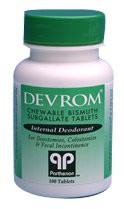 DEVROM Bismuth Subgallate Chewable Tablets - Internal Deodorant, 100 ...