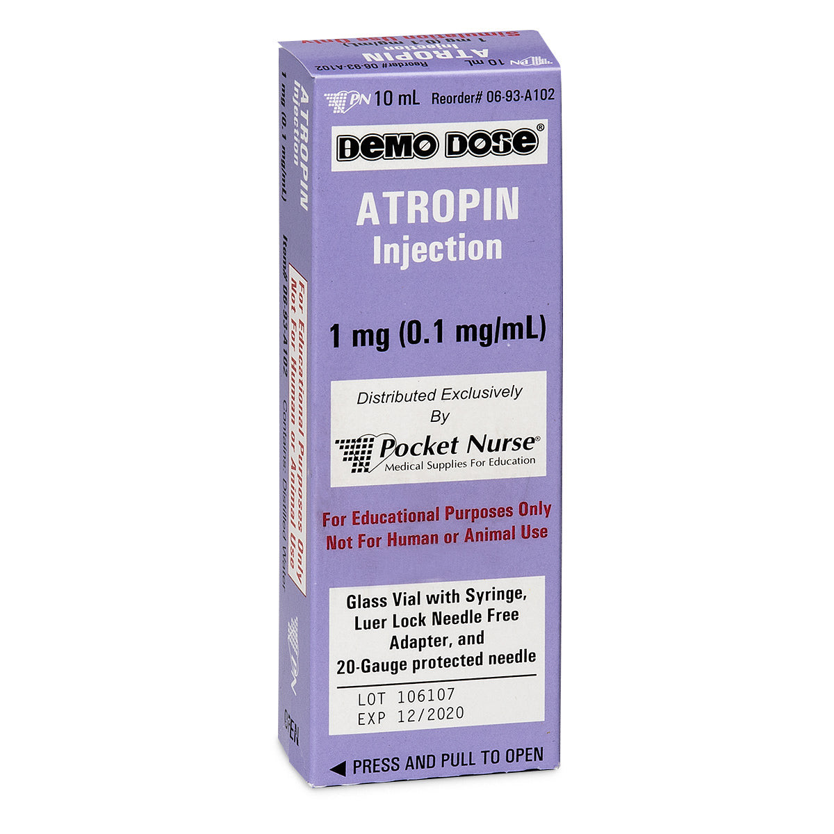 Demo Dose Simulated Emergency Medication - Atropin - 10 Ml, PN01173 ...