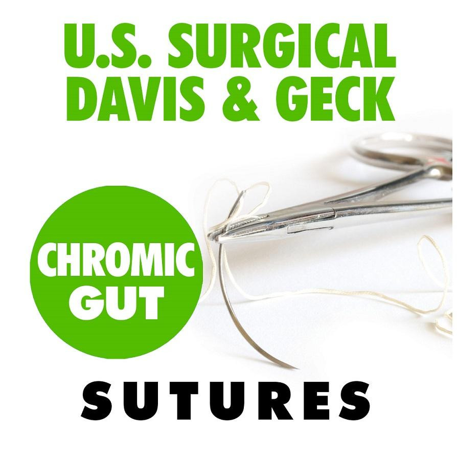 Plain gut absorbable suture - size: 0, length: 30 in (75 cm), needle ...