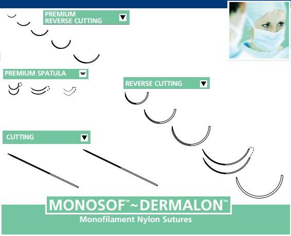 Monosof monofilament nylon suture - size: 1, length: 60 in (150 cm ...