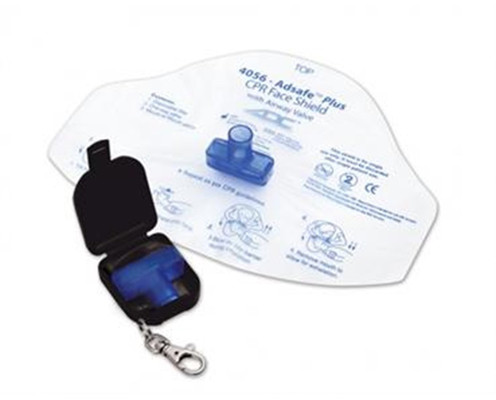 ADC Adsafe Plus CPR Face Shield with Keychain Case, Black - Medex Supply