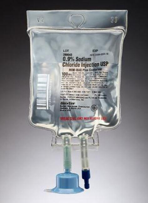 Sodium Chloride 0.9% IV Injection Solution 100mL Strl Vflx Cntnr 80/Cs ...