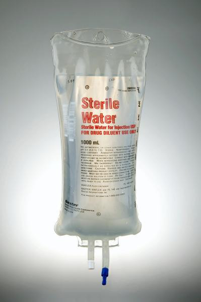 Baxter Sterile Water for Injection, USP, Viaflex Container, 1000 mL, 14 ...