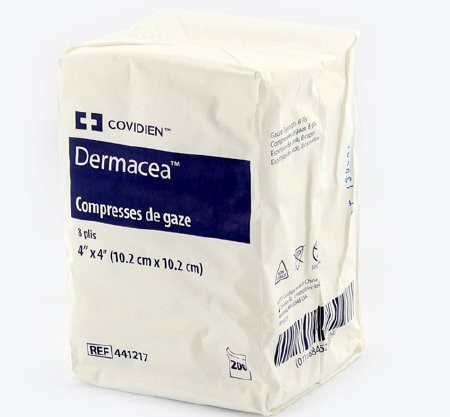 Dermacea Gauze Sponge Cotton 8-Ply 4 X 4 Inch Square NonSterile, 4000 ...