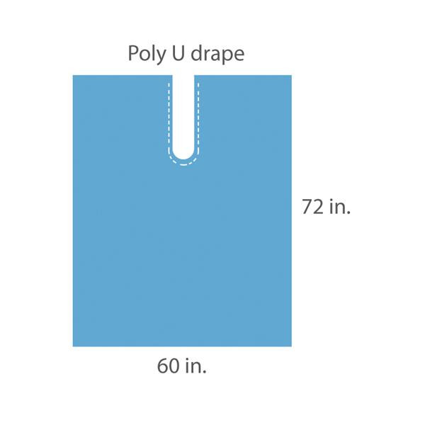 U-Drape 6x21" Split 60x72" Fenestrated Poly Adhesive Blue 24/Case ...