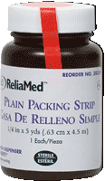 Plain Packing Strips, Sterile, 1/4" x 5 Yards, One Bottle - Medex Supply
