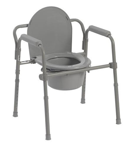Drive Deluxe Folding Steel Bedside Commode, 16.5" Seat Depth, 4/CS ...