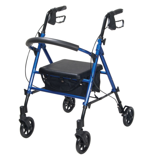 Drive Adjustable Height Rollator with 6" Wheels, Blue - Medex Supply