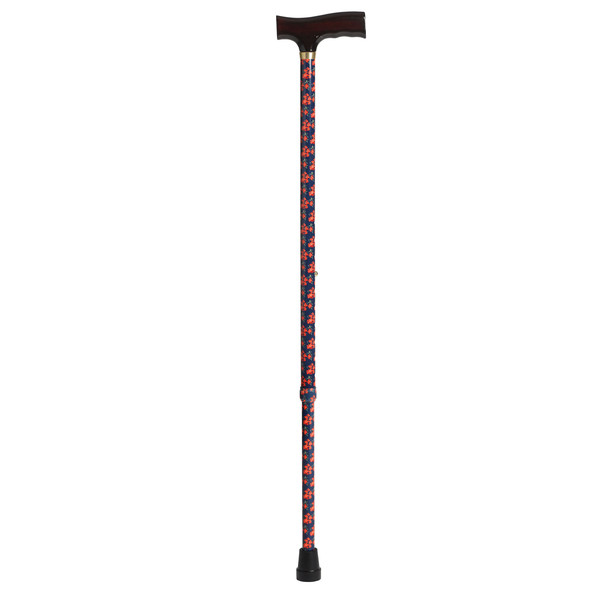 Adjustable Lightweight T Handle Cane with Wrist Strap, Red Floral ...