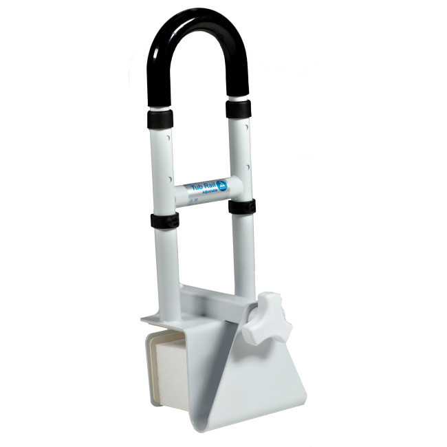 Tub Rail: Adjustable Height Clamp-On, White, 1pc/box,6box/cs - Medex Supply
