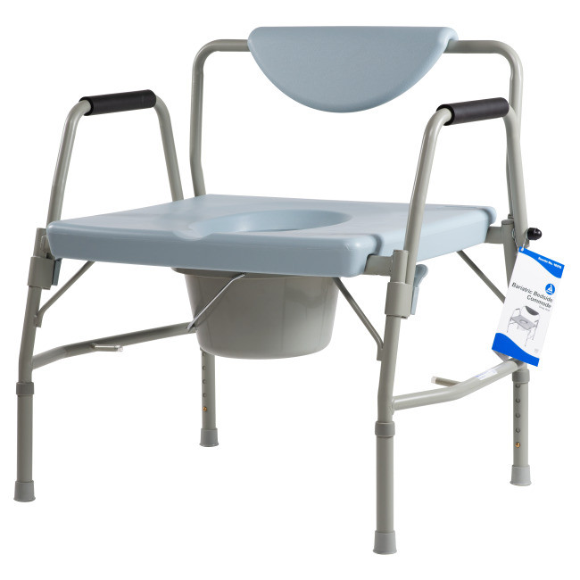 Bariatric Droparm Folding Commode, Steel, 1/Cs - Medex Supply