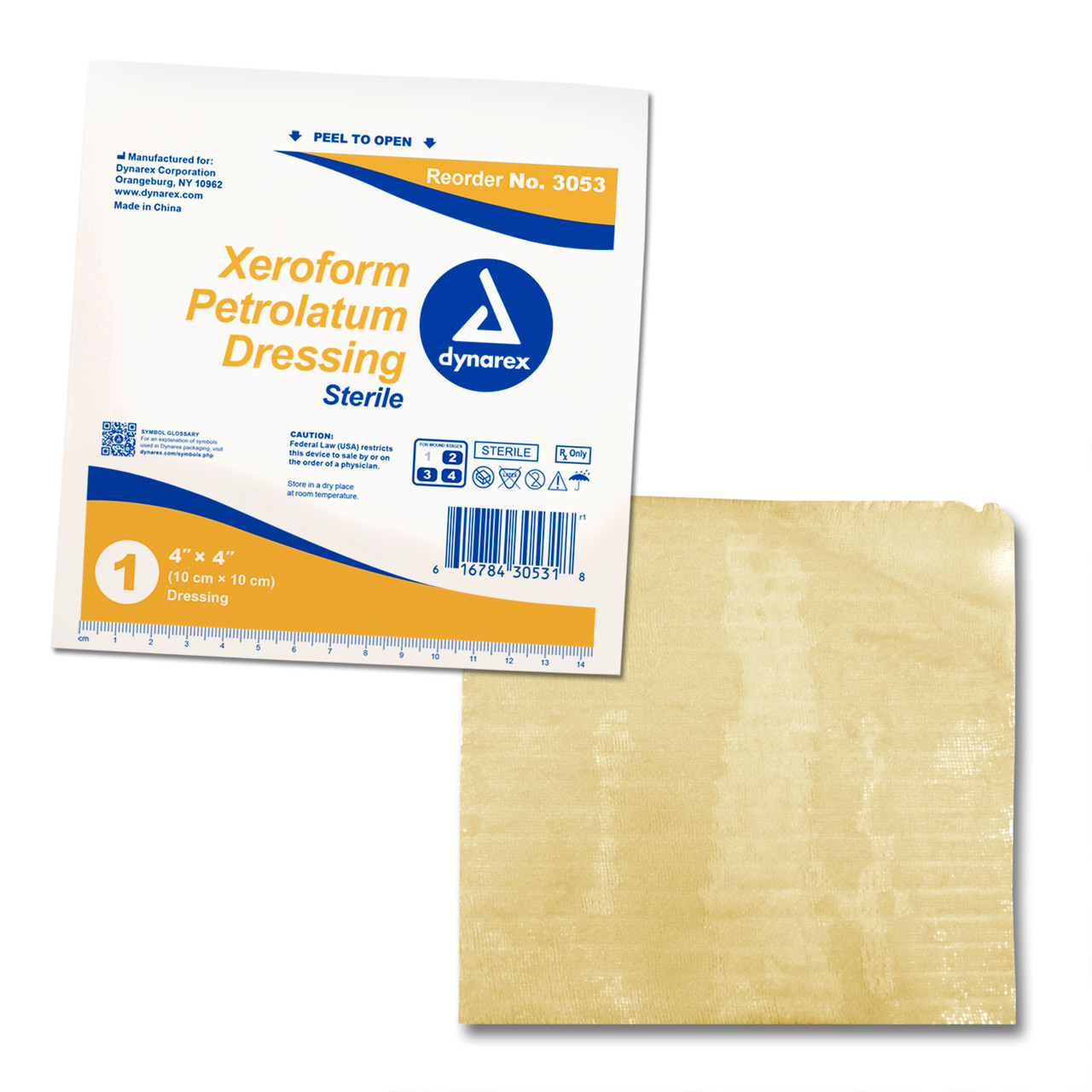 Xeroform Gauze Dressing, 4" x 4", 4/25/cs - Medex Supply