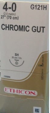Ethicon Surgical Suture, 4-0 27in GUT CHROMIC UND MONO SA SH, 36/bx ...