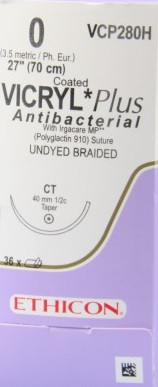Ethicon Coated VICRYL Plus Antibacterial Suture, Taper Point, 1/2 ...