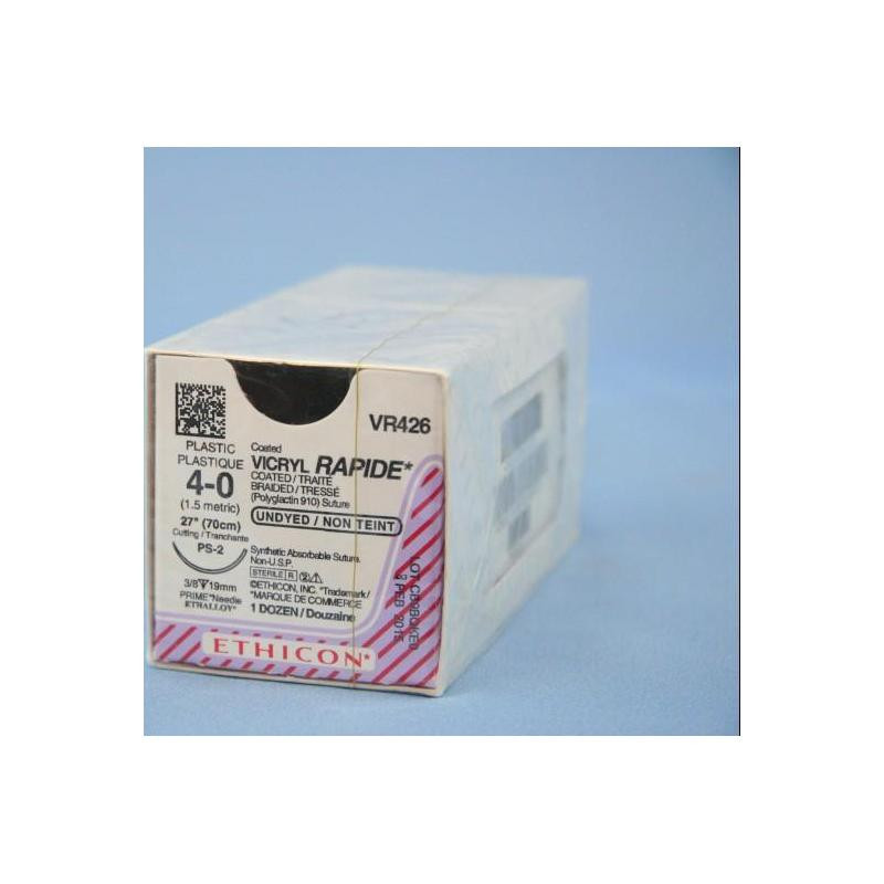 Ethicon VICRYL RAPIDE Suture, Reverse Cutting, 3/8 Circle, 19mm, 70cm ...