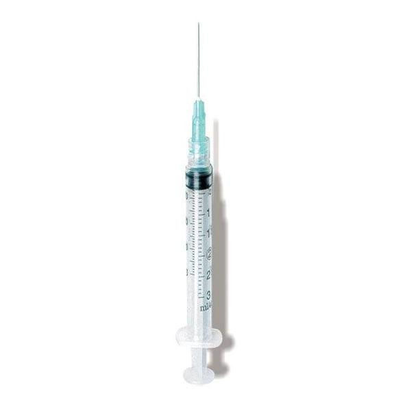 Syringe/Needle 3cc Luer Lock 23gx1" Conventional 100/Bx - Medex Supply
