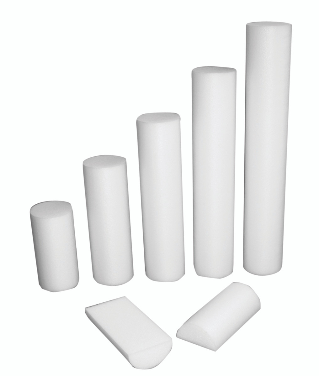 CanDo Foam Roller - Slim - White PE foam - 3" x 36" - Half-Round ...