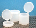 Fisherbrand Polyethylene Hinged-Lid Containers, 1 oz Flat, 100/cs ...