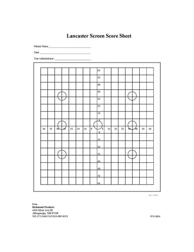 Extra Lancaster Score Sheets - Medex Supply