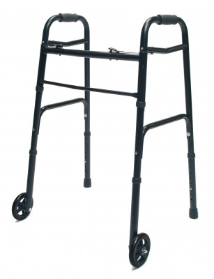 Lumex ColorSelect Adult Walker With Wheels, Black, 2/cs - Medex Supply