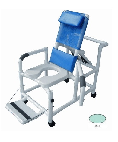 Lumex Reclining Shower Chair/Commode, 20" Internal Width, Mint - Medex ...