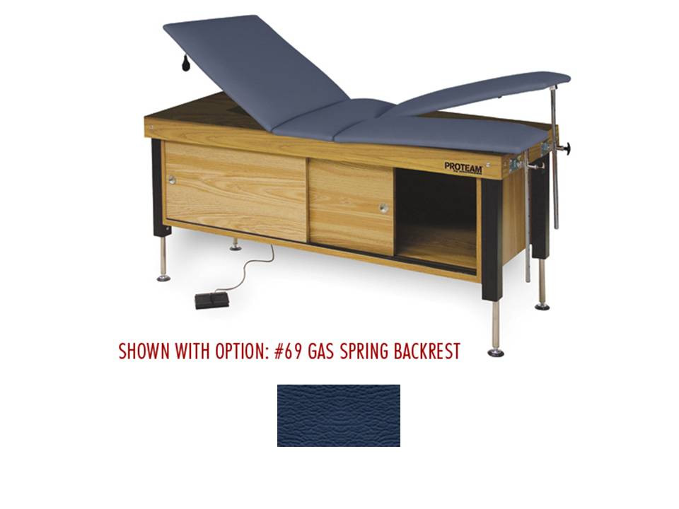 Hausmann Electric Split Leg Treatment Table, Natural Oak, Navy Blue ...