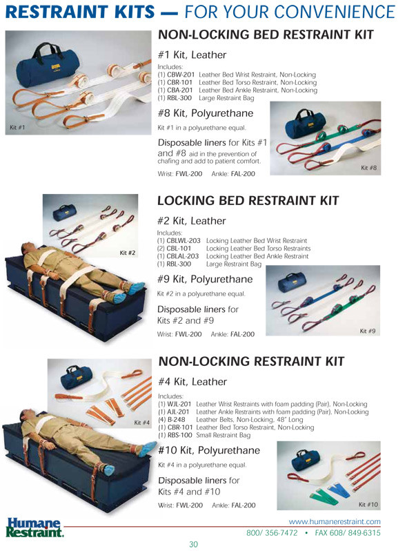 Humane Restraint Non-Locking Bed Restraint, Leather, Wrist - Medex Supply