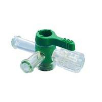 4 Way Wide-bore Stopcock, single green "OFF" handle, each - Medex Supply