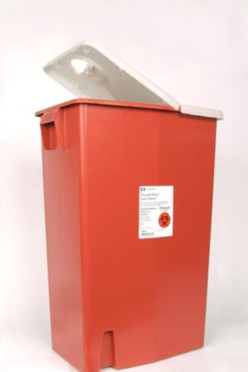 Kendall Red Sharps Container with Hinged Lid, 18 Gallon - Medex Supply
