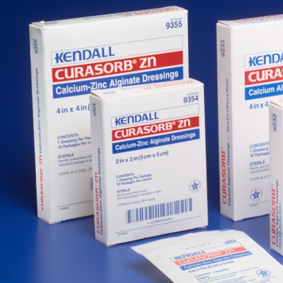 Kendall Curasorb Zinc Calcium Alginate Dressings 4" x 4", 10/bx - Medex ...