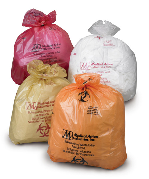 Medical Action Autoclavable Biohazardous Waste Bags, 38x47, Red, 100/Cs ...