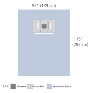 Medical Concepts Incise Sheet with Moldable Bridge, 55" x 115", 20/bx ...