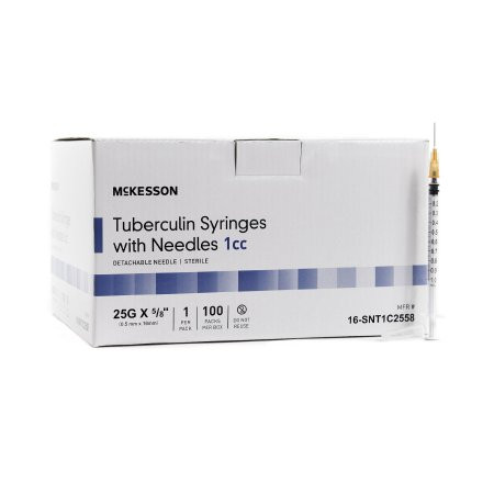 Syringe with Hypodermic Needle McKesson 1 mL 25 Gauge 5/8 Inch, 1000 ...