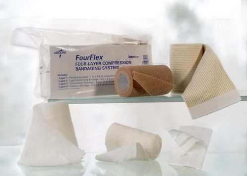 Medline FourFlex Four Layer Compression Bandage System, Single Kit ...