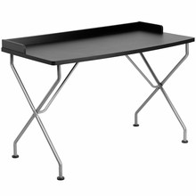 Flash Furniture Computer Desk with Silver Frame, Black - Medex Supply